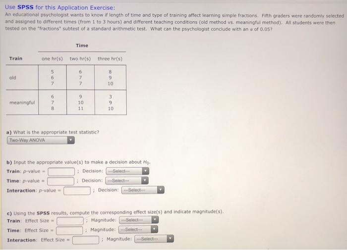 Solved Use SPSS for this Application Exercise: An | Chegg.com