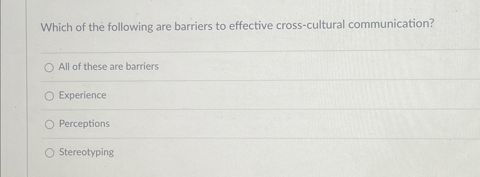 Solved Which of the following are barriers to effective | Chegg.com