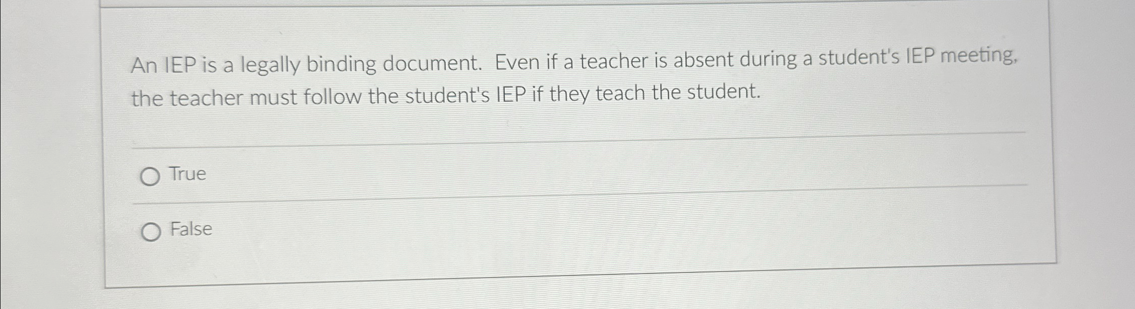 Solved An IEP is a legally binding document. Even if a | Chegg.com