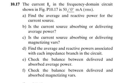 Solved 10.1 The following sets of values for v and i pertain | Chegg.com