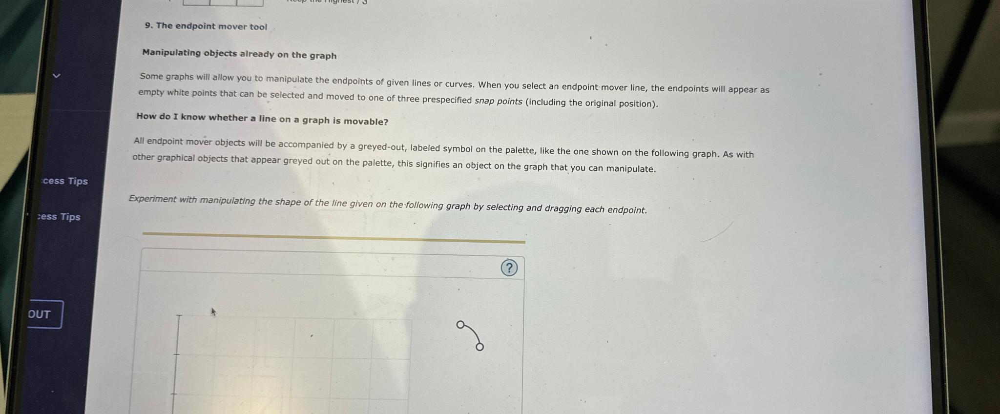 Solved The endpoint mover toolManipulating objects already | Chegg.com
