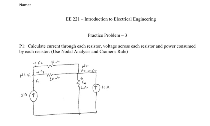Solved Name: EE 221 - Introduction to Electrical Engineering | Chegg.com