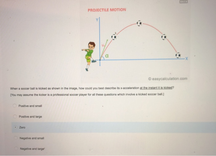 Solved PROJECTILE MOTION easycalculation.com When a soccer | Chegg.com