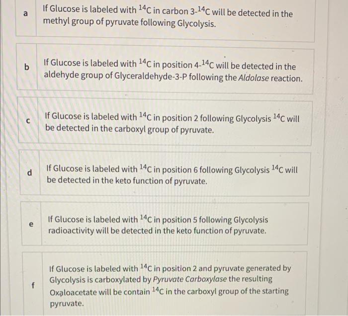 Solved a If Glucose is labeled with 14C in carbon 3.14C will | Chegg.com