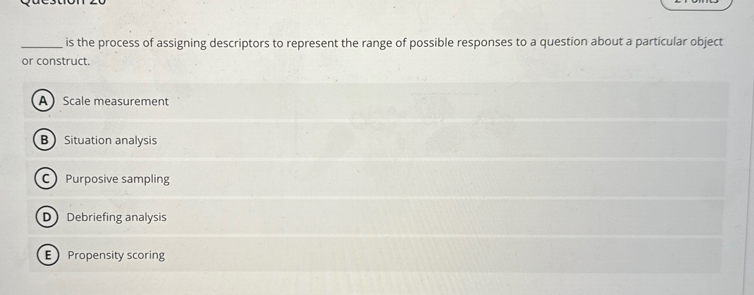 Solved is the process of assigning descriptors to represent | Chegg.com