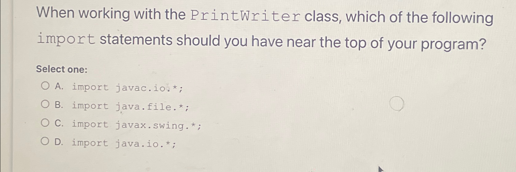 Solved When working with the PrintWriter class, which of the | Chegg.com