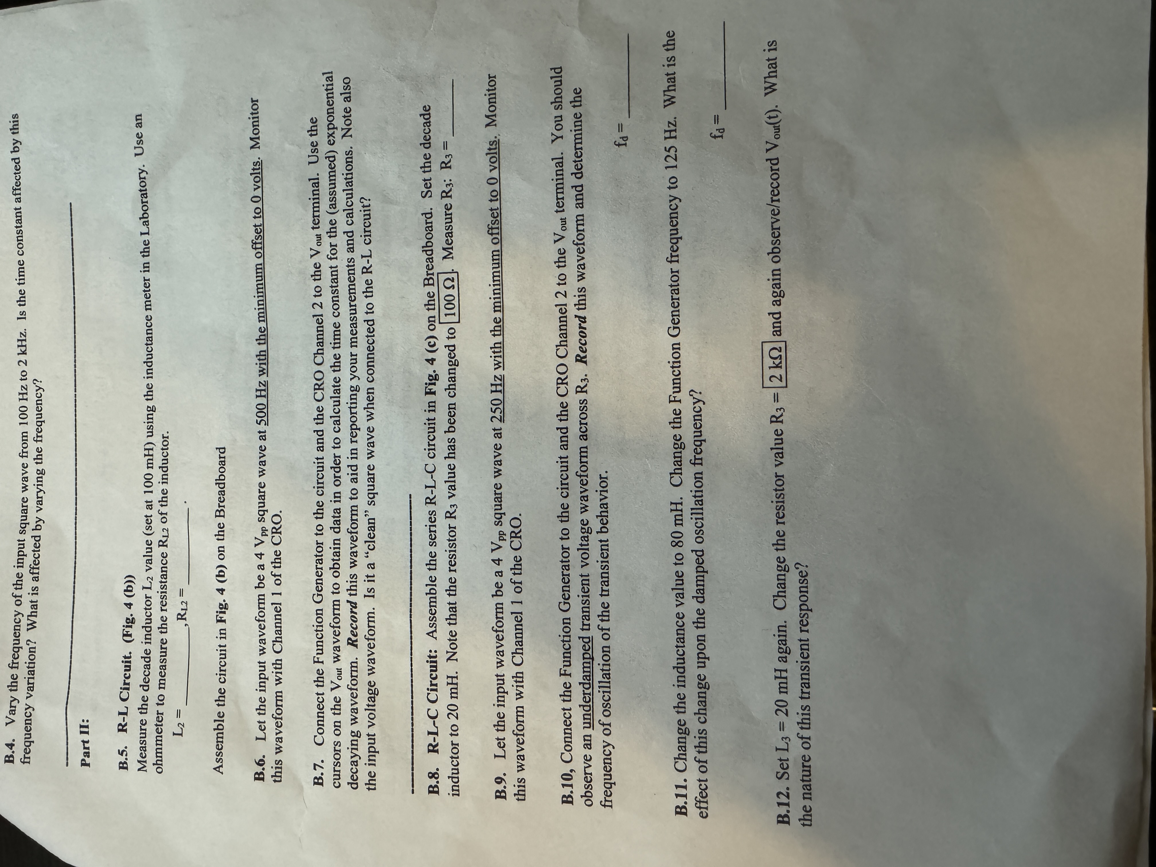 B.4. ﻿Vary the frequency of the input square wave | Chegg.com
