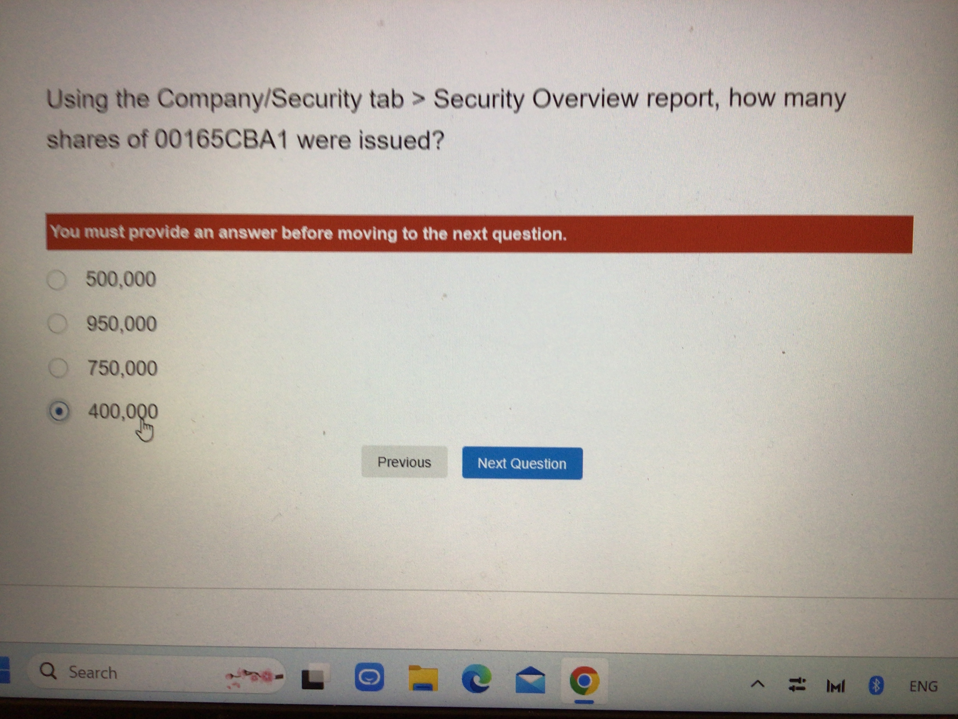 Using the Company/Security tab > ﻿Security Overview | Chegg.com