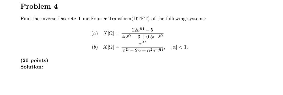 Solved Find the inverse Discrete Time Fourier | Chegg.com