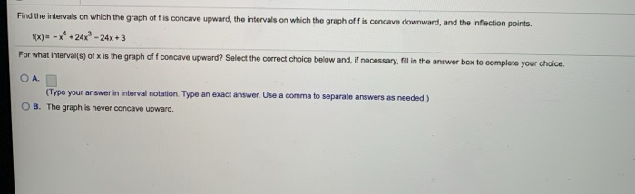 Solved Find the intervals on which the graph of fis concave | Chegg.com