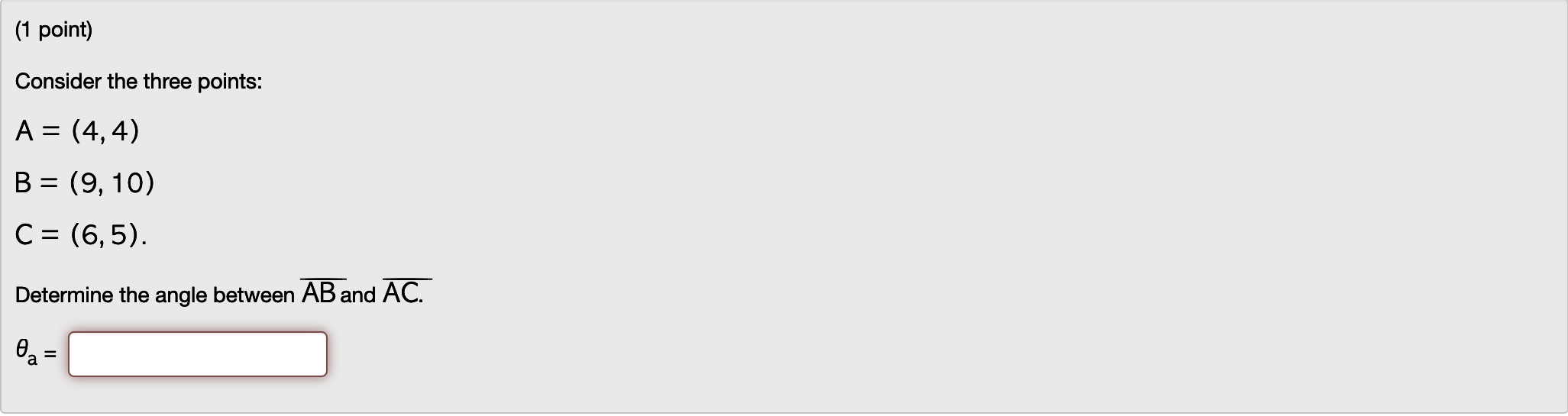 Solved (1 ﻿point)Consider the three | Chegg.com