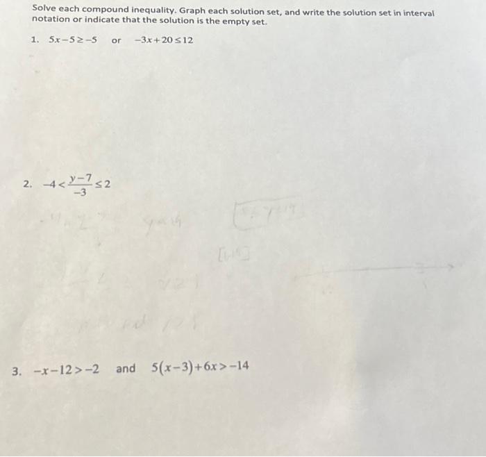 Solved Solve each compound inequality. Graph each solution | Chegg.com