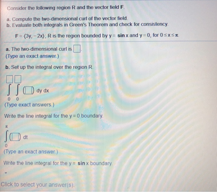 Solved Consider the following region R and the vector field | Chegg.com