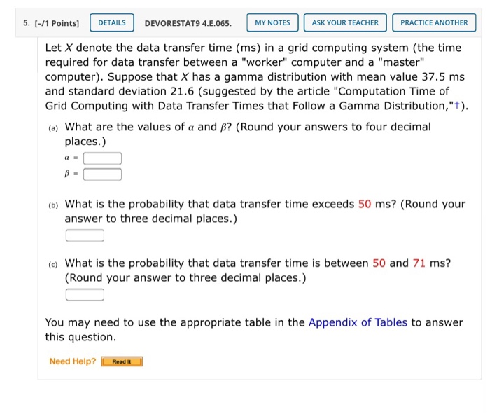 5. (-/1 Points) DETAILS DEVORESTAT9 4.E.065. MY NOTES | Chegg.com 5. (-/1 Points) DETAILS DEVORESTAT9 4.E.065. MY NOTES | Chegg.com