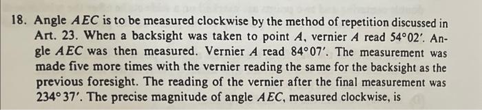 Solved Angle AEC is to be measured clockwise by the method | Chegg.com