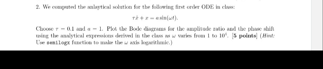 Solved Using Python We Computed The Anlaytical Solution For 