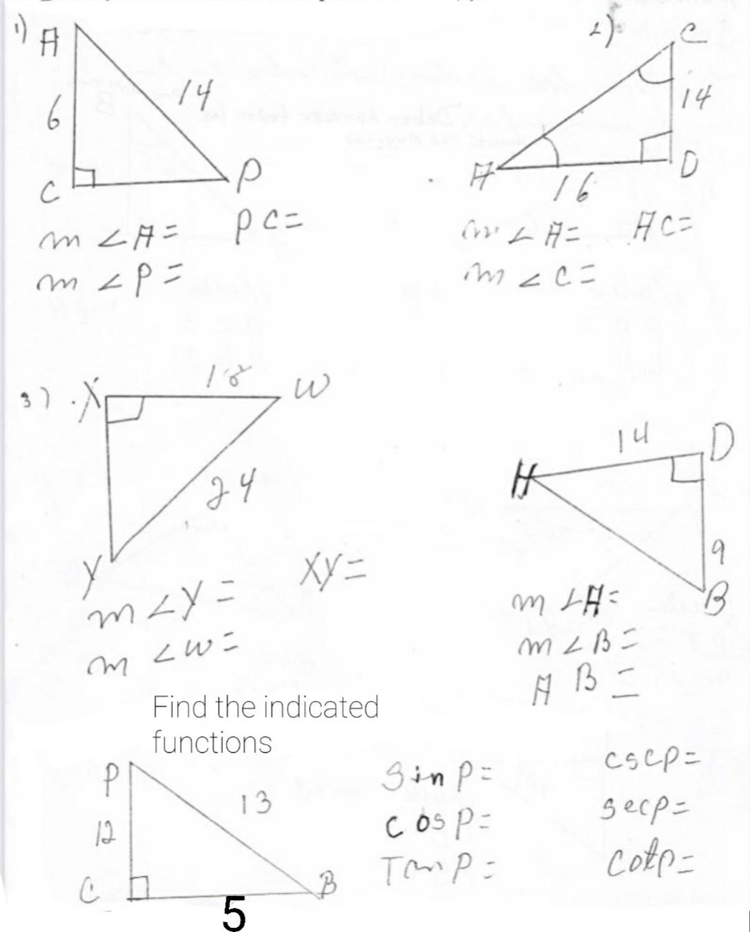 Solved Find the measures of the indicated angle and the | Chegg.com