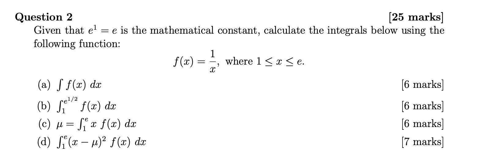 Solved Question 2[25 ﻿marks]Given that e1=e ﻿is the | Chegg.com