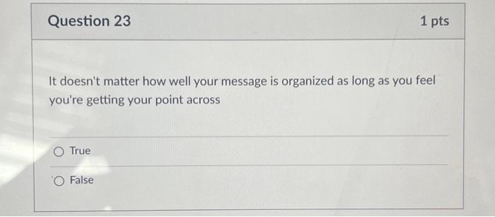 Solved It doesn't matter how well your message is organized | Chegg.com