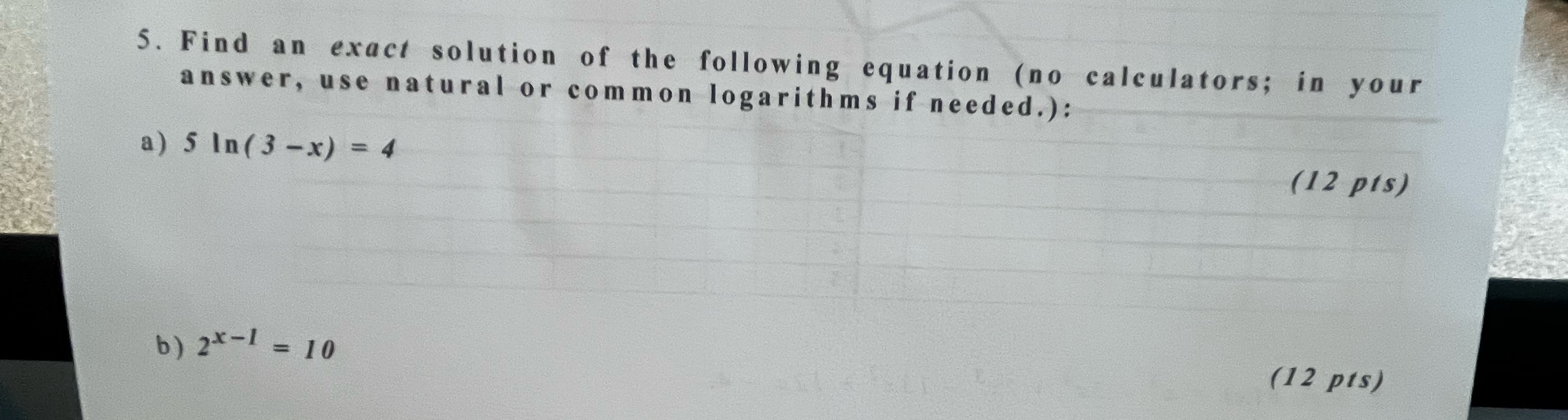 Find an exact solution of the following equation (no | Chegg.com
