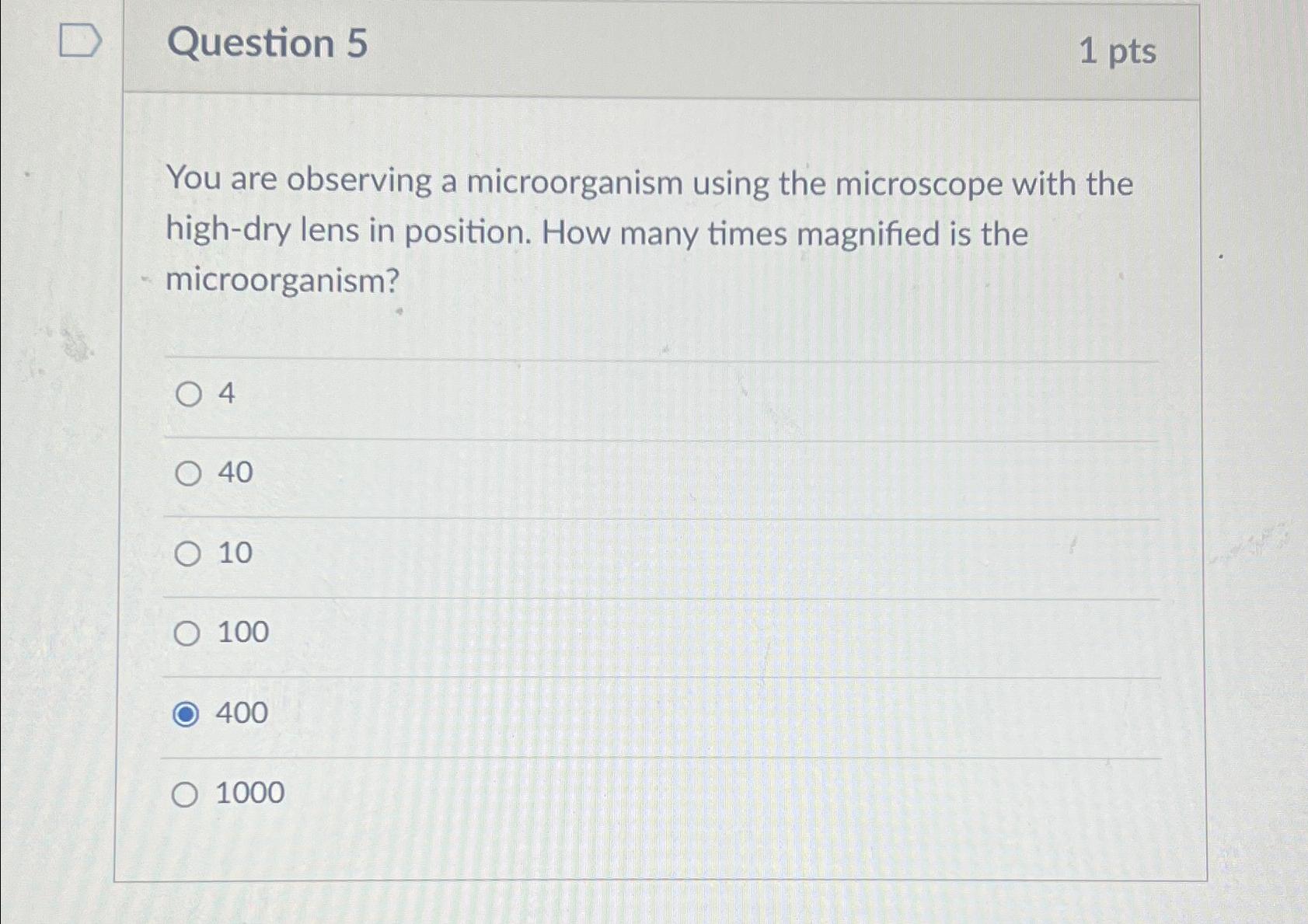 Solved Question 51 ﻿ptsYou are observing a microorganism | Chegg.com