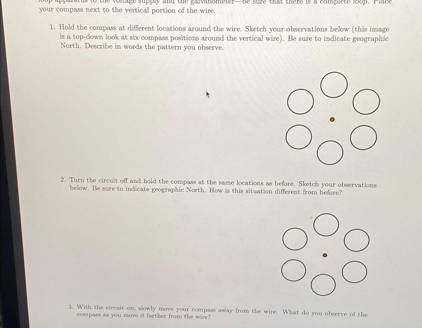 Solved your compass next to the vertical portion of the | Chegg.com