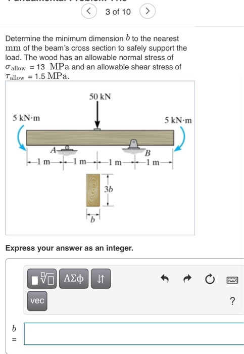 Solved Determine the minimum dimension b to the | Chegg.com
