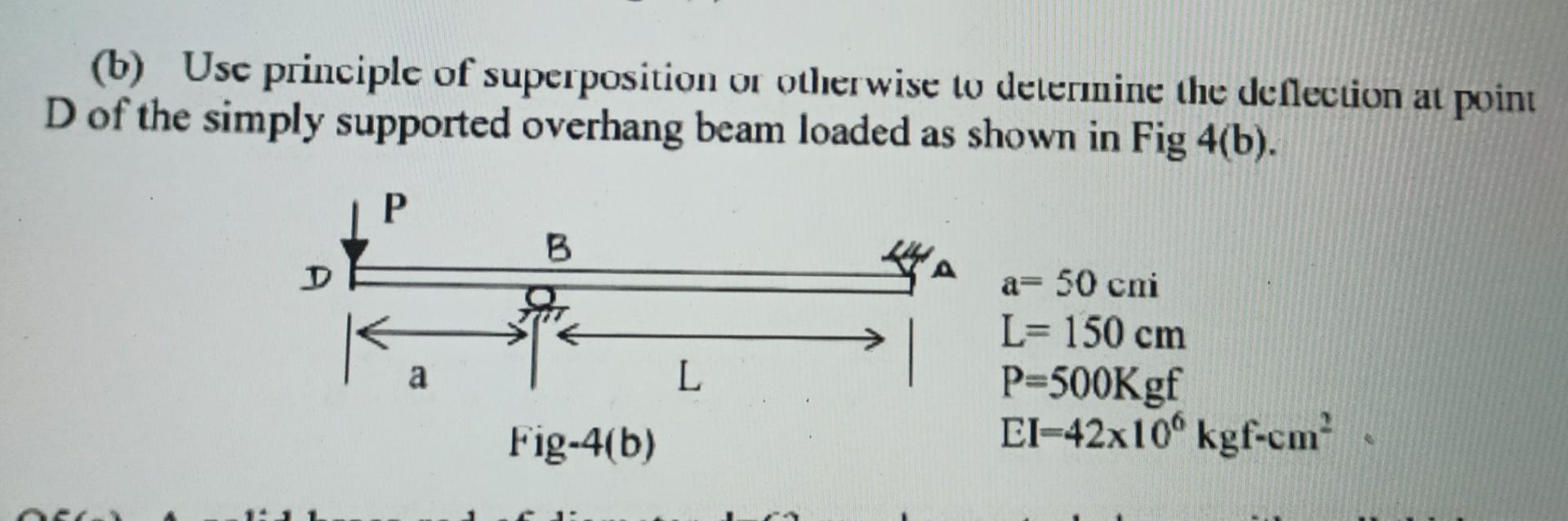 Solved (b) Use principle of superposition or otherwise to | Chegg.com