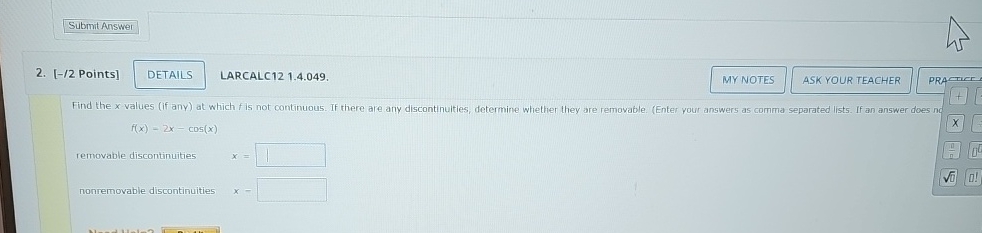 Solved Submit Answer2. ﻿ Points] | Chegg.com