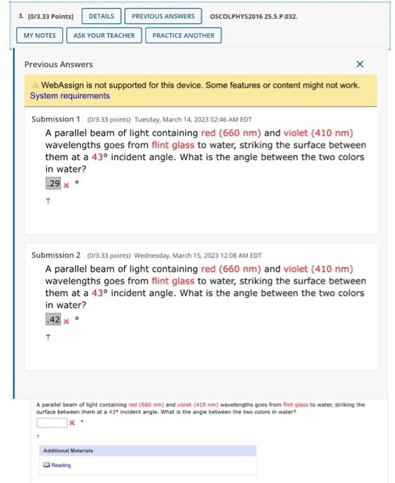 Solved WebAssign is not supported for this device. Some | Chegg.com