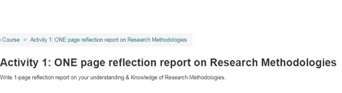 Solved Course Activity 1: ONE page reflection report on | Chegg.com