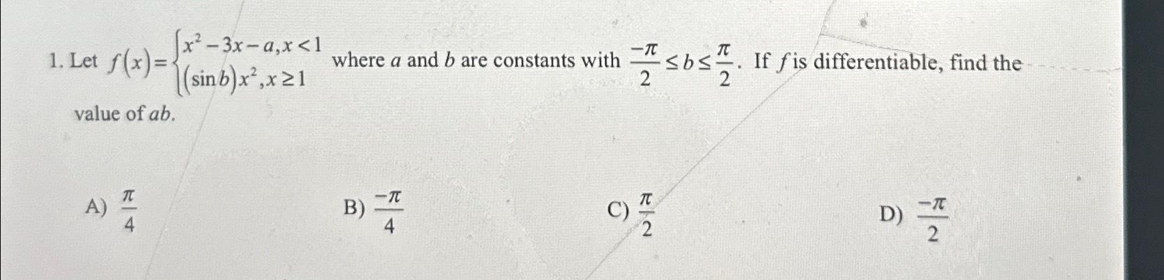 Solved Let f(x)={x2-3x-a,x