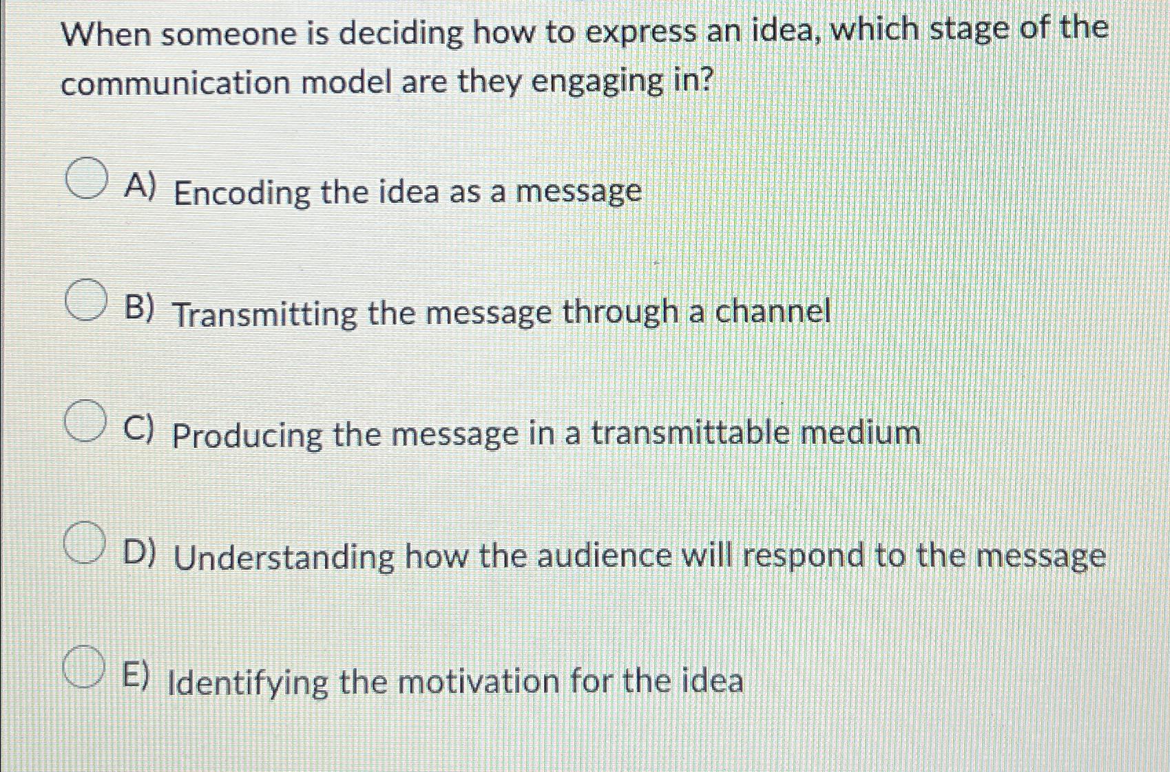 Solved When someone is deciding how to express an idea, | Chegg.com