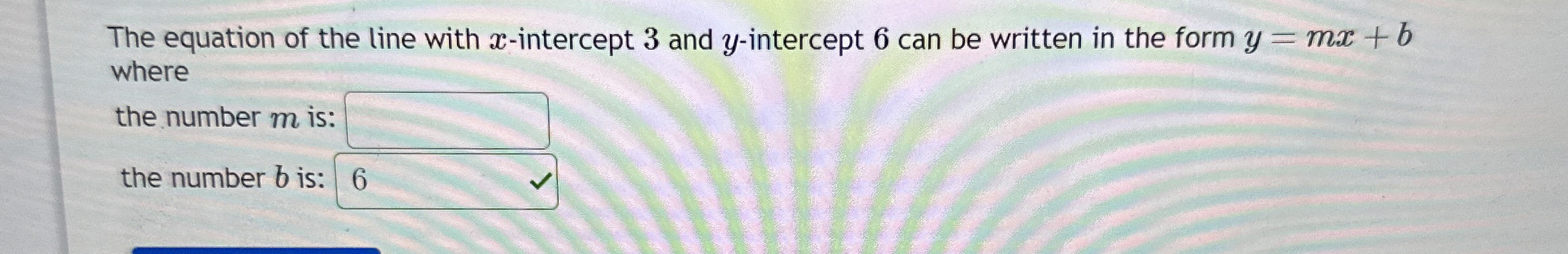 Solved The equation of the line with x-intercept 3 ﻿and | Chegg.com