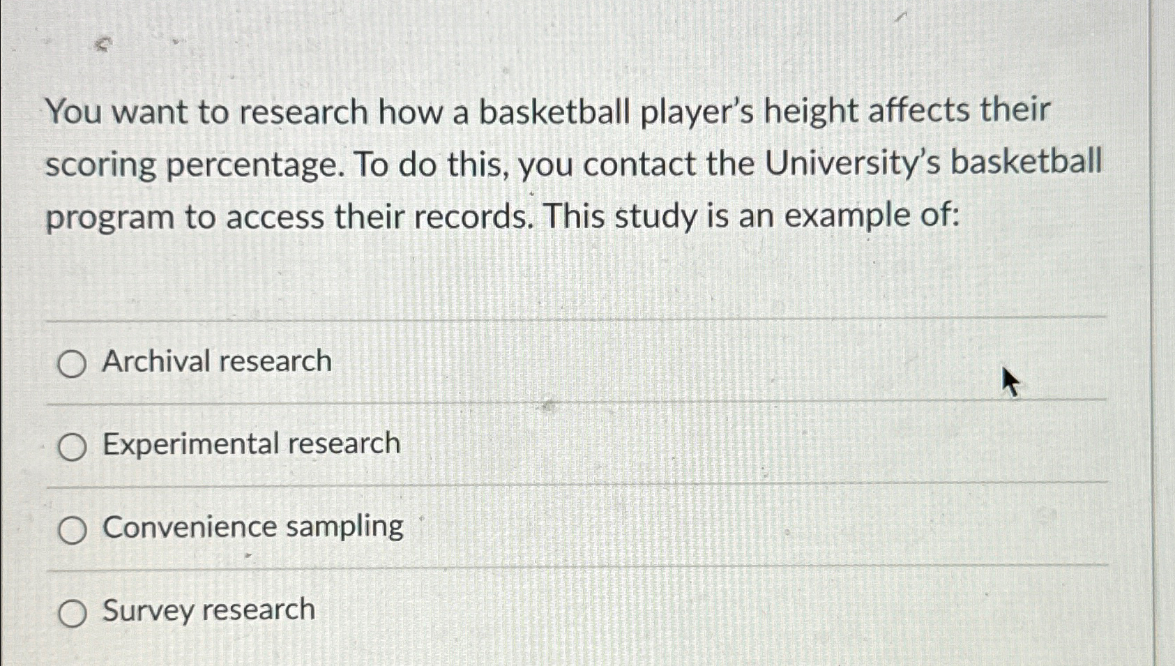 Solved You want to research how a basketball player's height | Chegg.com