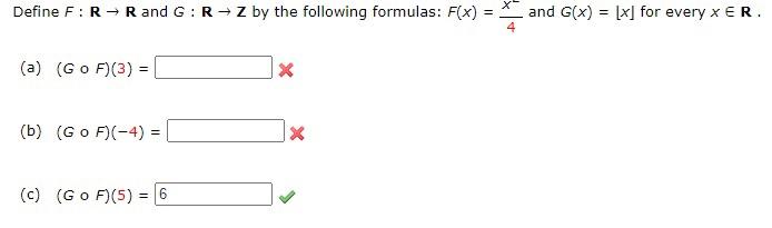 Solved Define F : R → R and G : R → Z by the following | Chegg.com