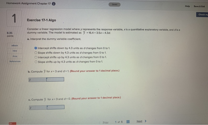 Solved Homework Assignment Chapter 17 Help Save & Exit Check | Chegg.com