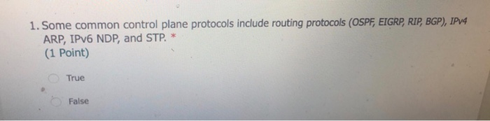 Solved 1. Some common control plane protocols include | Chegg.com