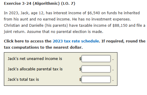 Solved Exercise 3-24 (Algorithmic) (LO. 7)In 2023, ﻿Jack, | Chegg.com