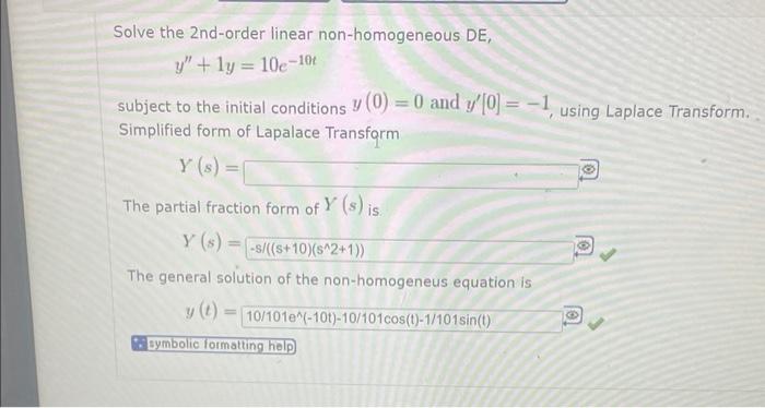 Solved Solve The 2 Nd Order Linear Non Homogeneous De