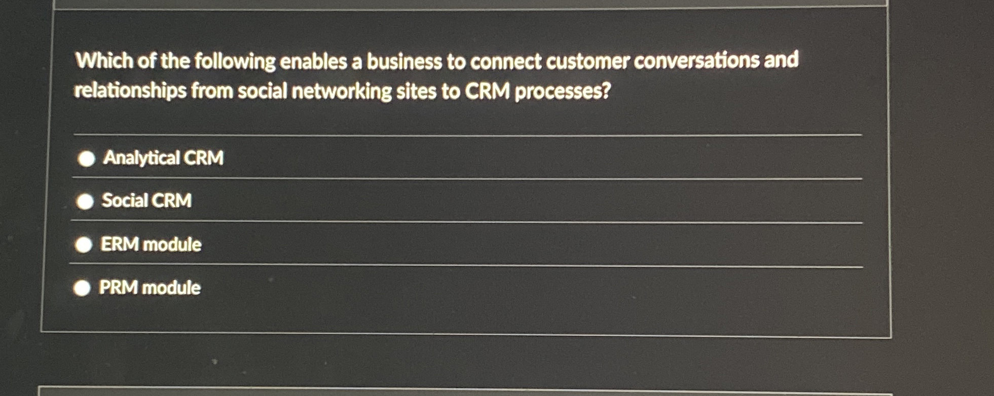 Solved Which of the following enables a business to connect | Chegg.com