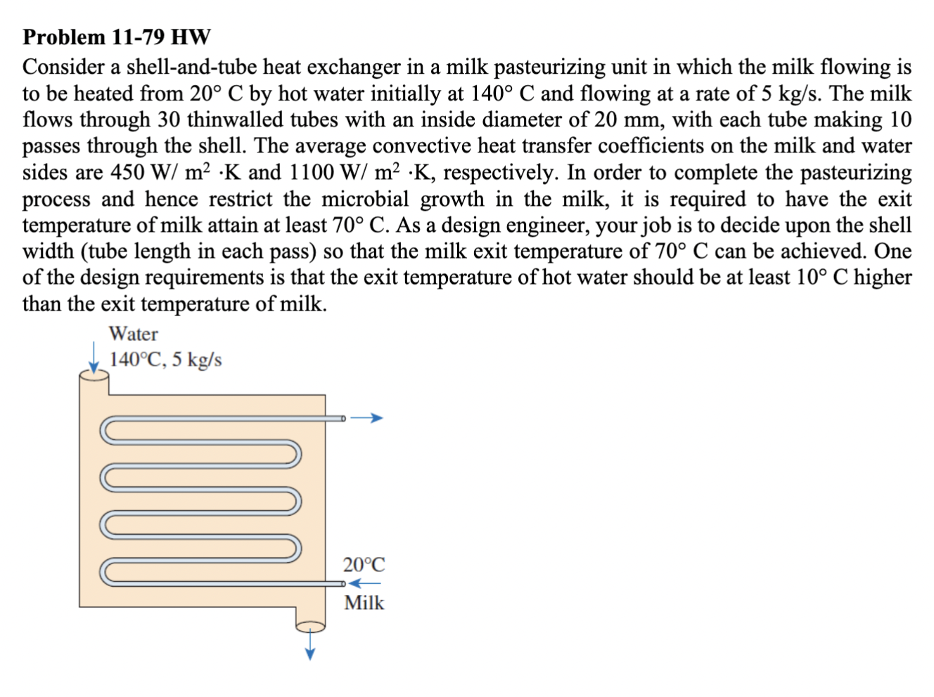 Solved Problem 11-79 ﻿HWConsider a shell-and-tube heat | Chegg.com