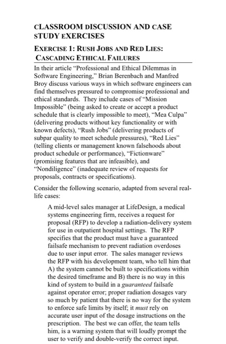 CLASSROOM DISCUSSION AND CASE STUDY EXERCISES | Chegg.com