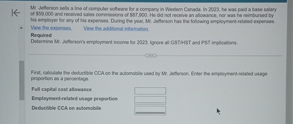 [Solved]: Mr. Jefferson sells a line of computer software fo