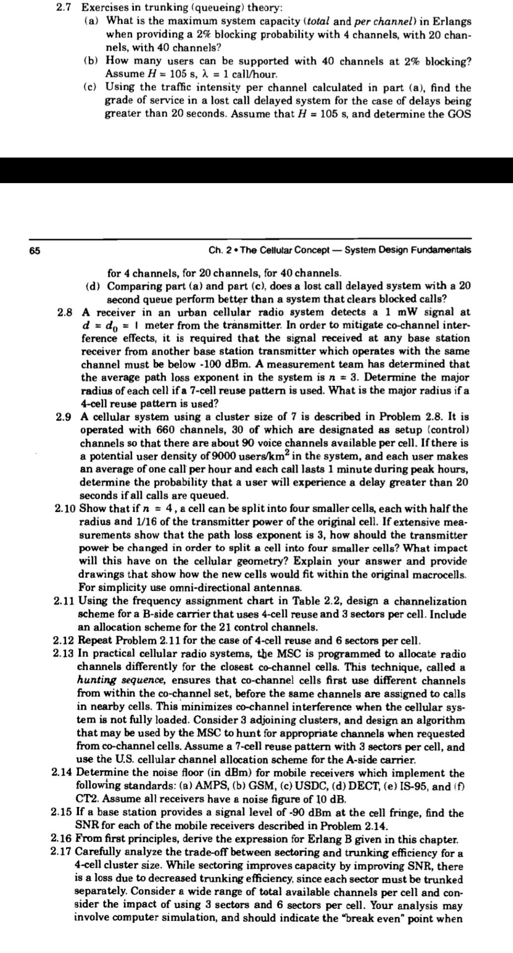 Solved 2.7 Exercises in trunking (queueing) theory: (a) What | Chegg.com
