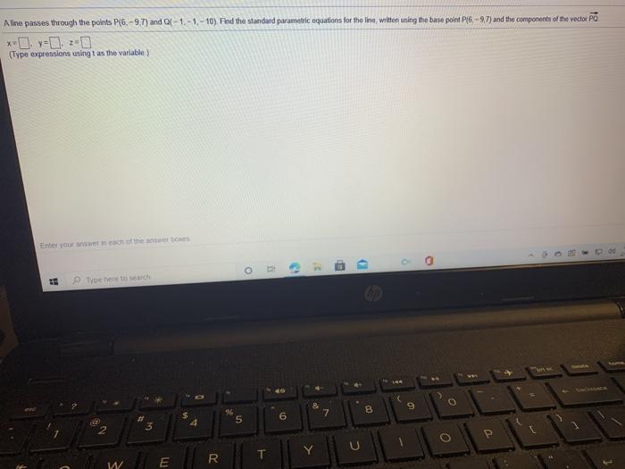 Solved A lime passes through the points P(6.-9.7) and | Chegg.com