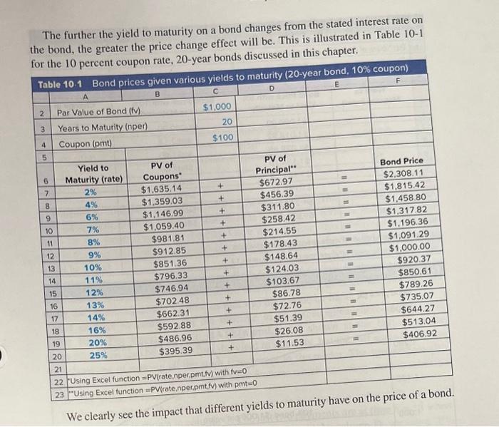 Solved 8. Go to Table 10−1, which is based on bonds paying | Chegg.com