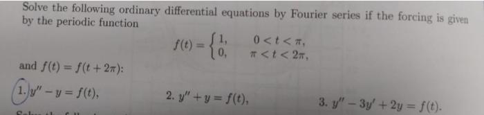 Solved Solve the following ordinary differential equations | Chegg.com