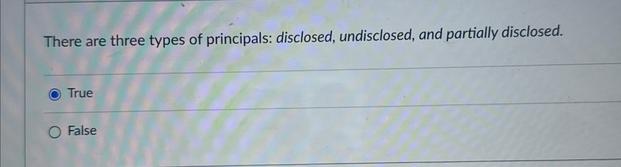 Solved There are three types of principals: disclosed, | Chegg.com