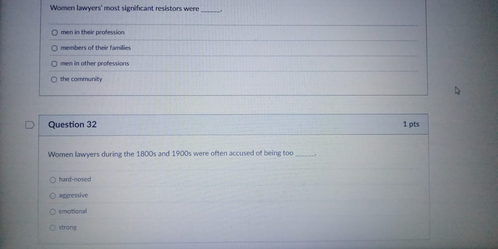 Solved Women lawyers' most significant resistors weremen in | Chegg.com